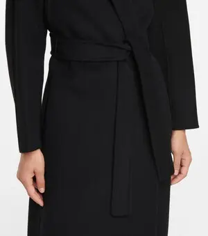 Max Mara Esturia Belted Virgin Wool Coat - Black