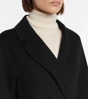 Max Mara Esturia Belted Virgin Wool Coat - Black