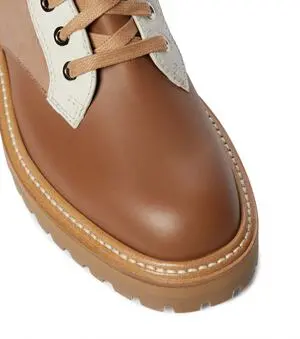 JIMMY CHOO Cora Embossed Leather Combat Boots