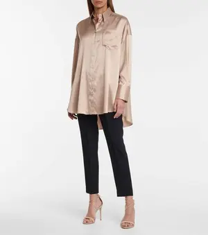 Brunello Cucinelli High-rise Silk-blend Pants