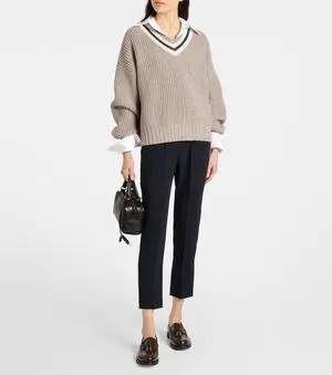 Brunello Cucinelli High-rise Silk-blend Pants