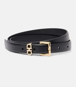 FERRAGAMO Gancini Leather Belt - Black