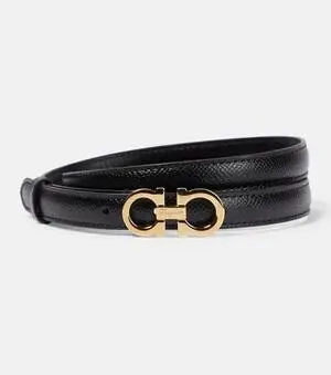 FERRAGAMO Gancini Leather Belt - Black
