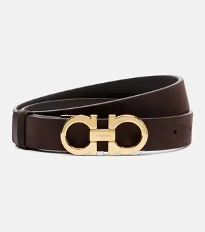FERRAGAMO Gancini Leather Belt - Brown