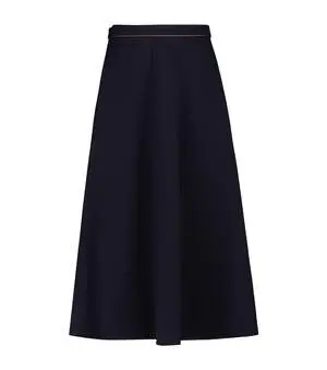 Max Mara Douglas Wool Jersey Midi Skirt