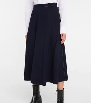 Max Mara Douglas Wool Jersey Midi Skirt