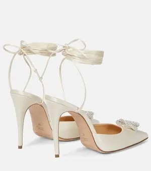 Magda Butrym Crystal-embellished Satin Pumps - White