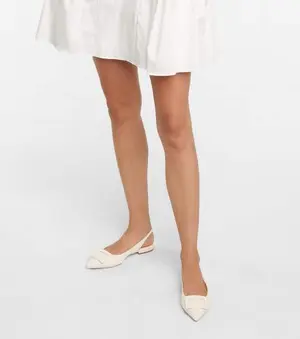 ROGER VIVIER Gommettine Leather Slingback Flats