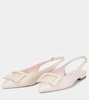 ROGER VIVIER Gommettine Leather Slingback Flats