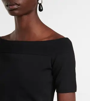 Alexander McQueen Off-shoulder Top - Black