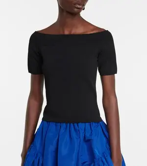 Alexander McQueen Off-shoulder Top - Black
