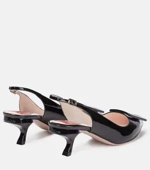 ROGER VIVIER Virgule Leather Slingback Pumps - Black