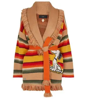 Alanui X Peanuts® Gaucho Striped Wool-blend Cardigan Multicoloured