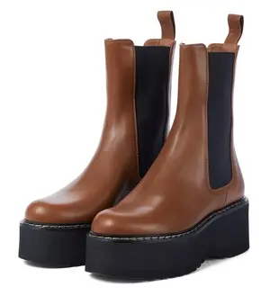 Paris Texas Leather Platform Chelsea Boots