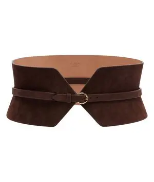 Alaïa Laser-cut Leather Corset Belt - Brown