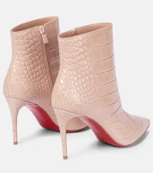 CHRISTIAN LOUBOUTIN Croc-effect Leather Ankle Boots