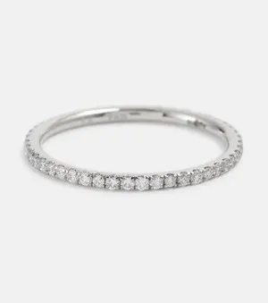 Ileana Makri Thread Band 18kt Gold Ring With Diamonds - Silver