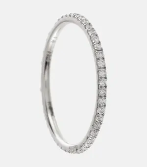 Ileana Makri Thread Band 18kt Gold Ring With Diamonds - Silver