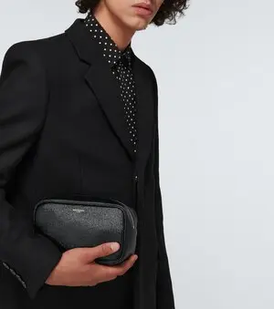 Saint Laurent Leather Washbag - Black