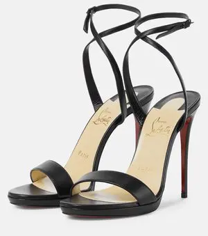 CHRISTIAN LOUBOUTIN Loubi Queen 120 Leather Sandals - Black