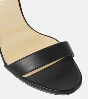 CHRISTIAN LOUBOUTIN Loubi Queen 120 Leather Sandals - Black