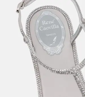 Rene Caovilla Diana Embellished Thong Sandals - Grey