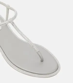 Rene Caovilla Diana Embellished Thong Sandals - Grey
