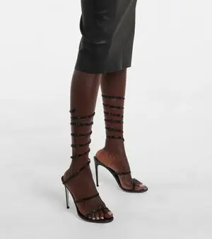 Rene Caovilla Cleo Embellished Sandals - Black