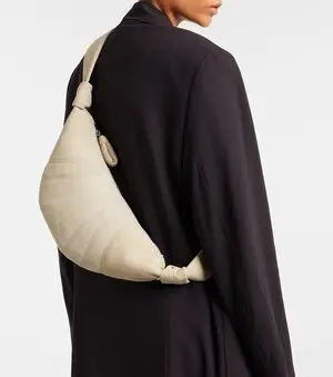 LEMAIRE Croissant Small Leather Shoulder Bag - Beige