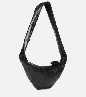 LEMAIRE Small Croissant Leather Shoulder Bag - Black