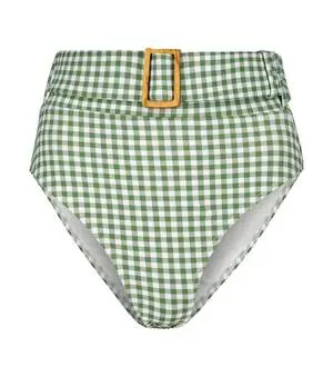 ALEXANDRA MIRO Alexandra Miro Ursula Gingham Bikini Bottom Green