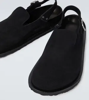 Jil Sander Birkenstock X Berlin Suede Mules In Black - 30% Off