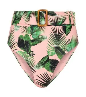 ALEXANDRA MIRO Ursula Palm-print Bikini Bottom - Pink