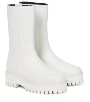 Dorothee Schumacher Sporty Elegance Leather Boots - White