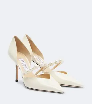 JIMMY CHOO Aurelie 85 Crystal Pumps - White