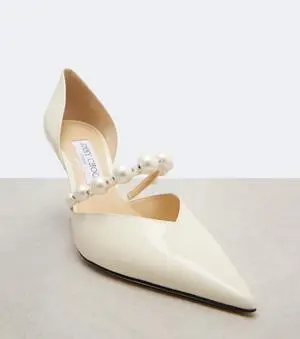 JIMMY CHOO Aurelie 85 Crystal Pumps - White