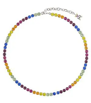 Amina Muaddi Tennis Crystal Necklace - Multicoloured