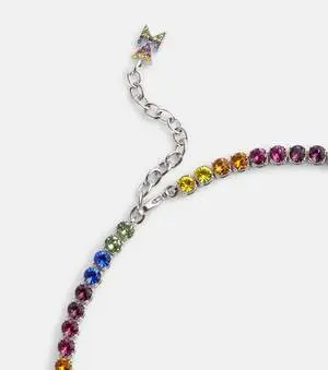 Amina Muaddi Tennis Crystal Necklace - Multicoloured