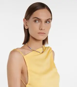 Amina Muaddi Tennis Crystal Necklace - Multicoloured