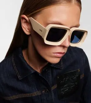 Loewe Square Frame Sunglasses - Beige