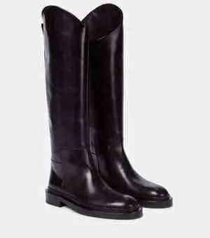 JIL SANDER Leather Riding Boots - Black