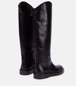 JIL SANDER Leather Riding Boots - Black