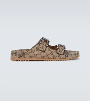Gucci Gg Supreme Canvas Sandals - Brown | Editorialist