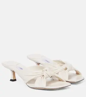 JIMMY CHOO Avenue 50 Leather Sandals - White