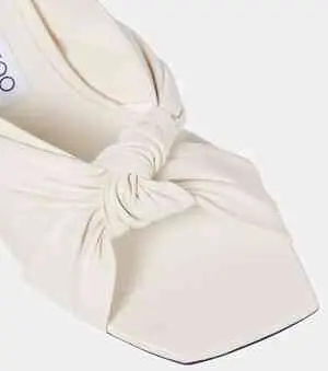JIMMY CHOO Avenue 50 Leather Sandals - White