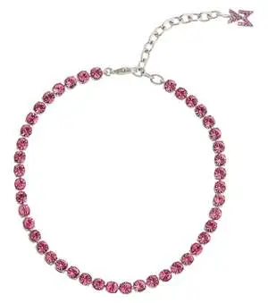 Amina Muaddi Tennis Crystal Anklet - Pink