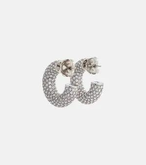 Amina Muaddi Cameron Mini Embellished Earrings - Silver