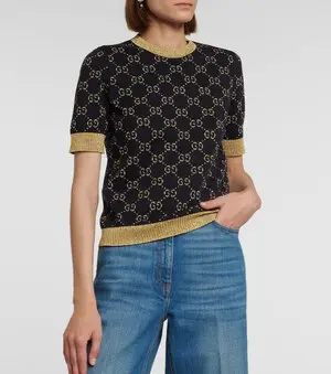 Gucci Cotton-blend Lamé Top
