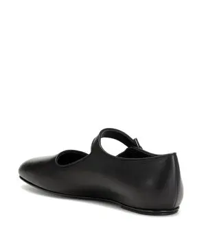 THE ROW Ava Leather Ballet Flats - Black