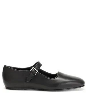 THE ROW Ava Leather Ballet Flats - Black